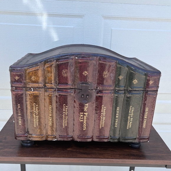 Storage & Organization | Faux Stack Of Books Box Wine Storage Library ...